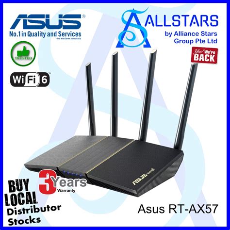 Asus Rt Ax57 Ax3000 Dual Band Wireless Ax Router Warranty 3years With