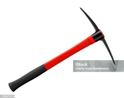 곡괭이 망치 또는 곡괭이 도끼는 흰색 배경에 고립되어 있습니다 지질 암석 곡괭이 망치 석공 건축업자 석재 가공을 위한 조각가를