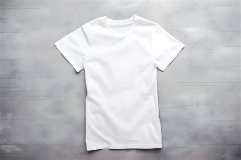 Premium Ai Image White Women Tshirt Mockup On Dark Concrete