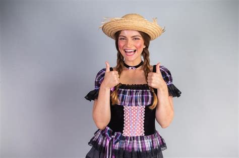 Premium Photo Blonde Brazilian Woman June Party Clothes Arraial Like