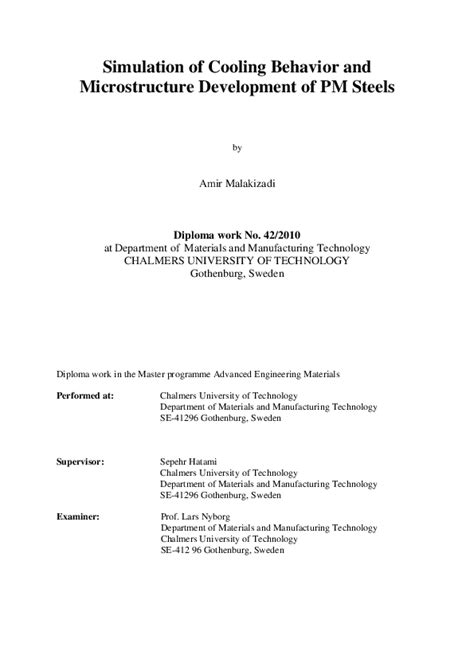 Pdf Simulation Of Cooling Behavior And Microstructure Development Of