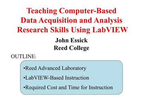 PPT Teaching Computer Based Data Acquisition And Analysis Research
