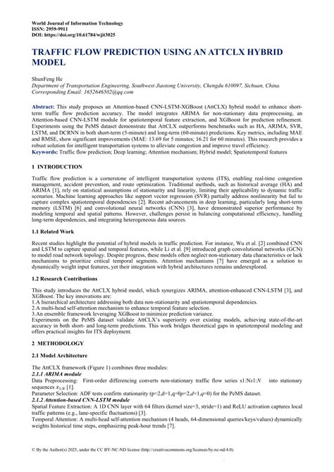 (PDF) TRAFFIC FLOW PREDICTION USING AN ATTCLX HYBRID MODEL