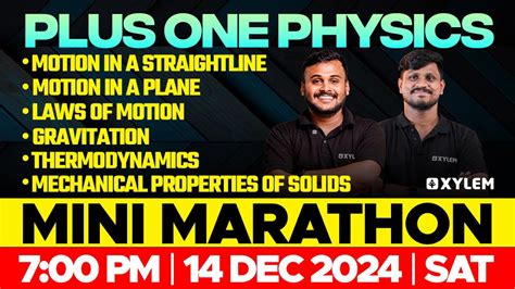 Plus One Christmas Exam Physics Mini Marathon Xylem Plus One Youtube