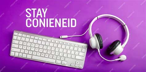 Stay Connected Headset And Keyboard On White Background Clean