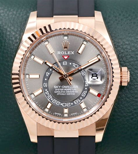 Rolex Sky Dweller In 18ct Everose Gold Slate Index Dial On Rolex