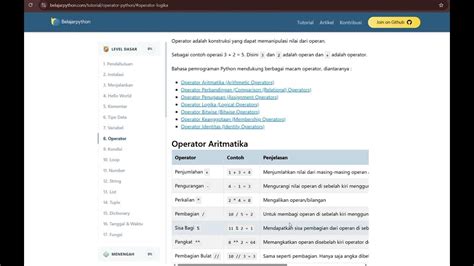 Video Praktek Dan Penjelsan Mengenai Variabel Dan Operator Di Python