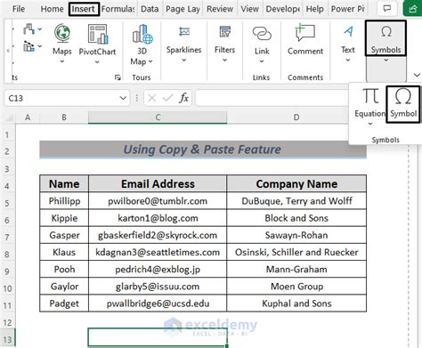 How To Insert Symbol In Excel Using Keyboard