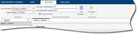 Specify Simulation Options In Reinforcement Learning Designer Matlab