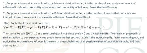 Solved 1 Suppose X Is A Random Variable With The Binomial