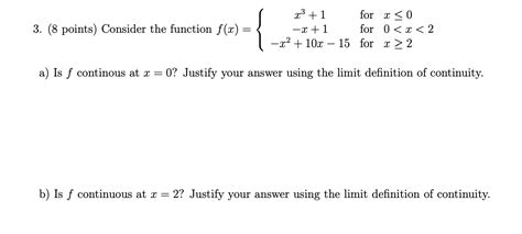 Solved 3 8 Points Consider The Function
