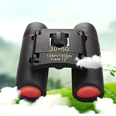 Бинокъл за деца и възрастни сгъваем 1000 м 30x60 черен Emag Bg