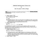 HW10 Pdf PHEB 602 600 Biostatistics I Homework 10 Due November 9