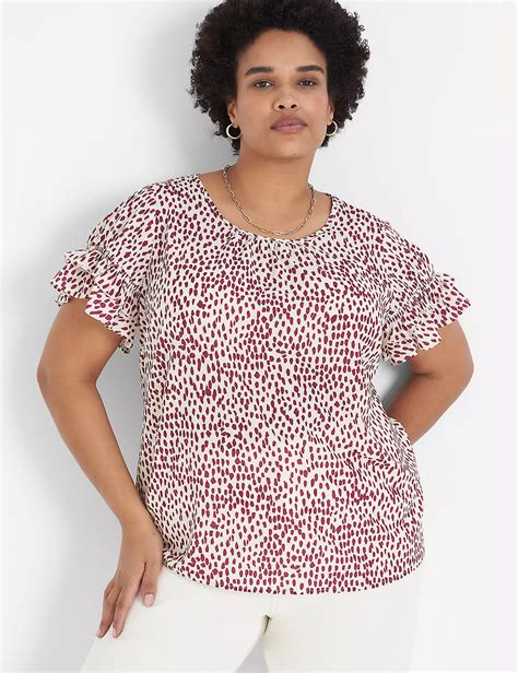classic short sleeve flutter crew n lanebryant