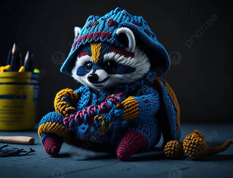 귀여운 작은 너구리 크로 셰 뜨개질 니트 뭔가 너구리 크로 셰 뜨개질 장난감 배경 일러스트 및 사진 무료 다운로드 Pngtree