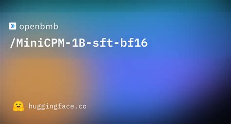 Openbmb MiniCPM 1B Sft Bf16 At Main