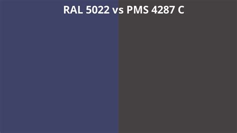 Ral 5022 Vs Pms 4287 C Ral Colour Chart Uk