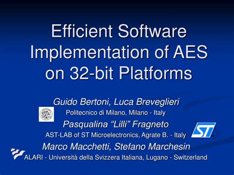 Ppt Efficient Software Implementation Of Aes On 32 Bit Platforms Powerpoint Presentation Id