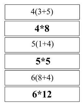 Equivalent Expressions Matching Game By To Mars And Beyond TpT