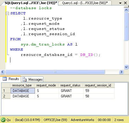 Examing Database Shared Locks Using Sys Dm Tran Locks Sqlservercentral