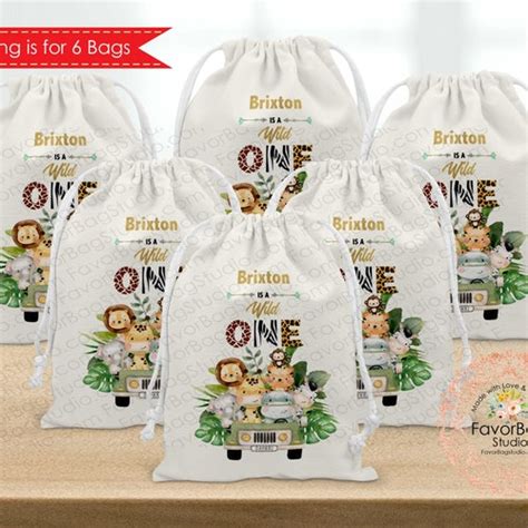 Wild One Favor Bags First Birthday Favor Bags Safari Favor Etsy