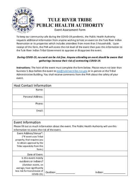 Fillable Online Event Assessment Form Fax Email Print Pdffiller