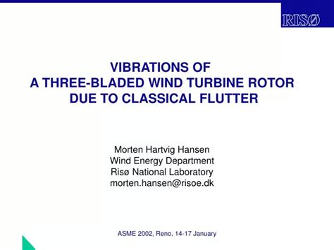 Ppt Vibrations Of A Three Bladed Wind Turbine Rotor Due To Classical Flutter Powerpoint