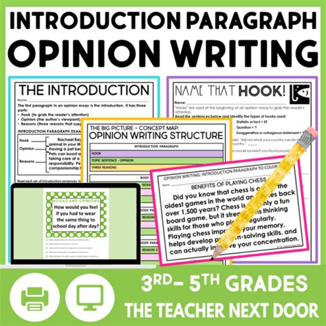 Opinion Writing Introduction Paragraphs How To Write An Introduction Paragraph The Teacher