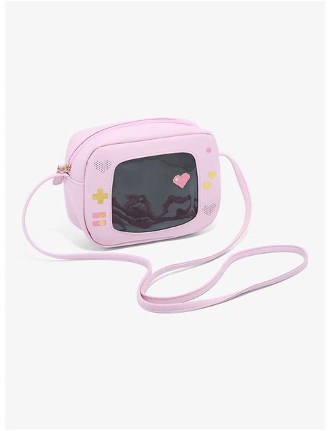 Pink Game Console Pin Collector Crossbody Bag Hot Topic