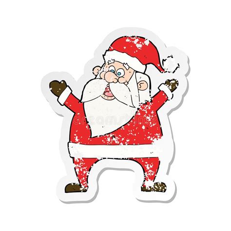 Adesivo Retrordista De Um Desenho Animado Santa Jolly Ilustração Do