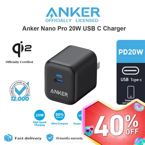Anker 312 Usb C Fast Charger Adapter 20w Foldable Fast Charge For