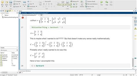 Basic Operations With Matrices In Matlab Youtube