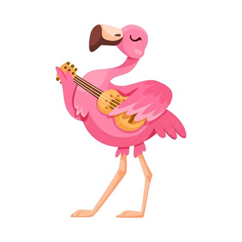 Premium Vector Pink Flamingo Character With Long Neck And Legs