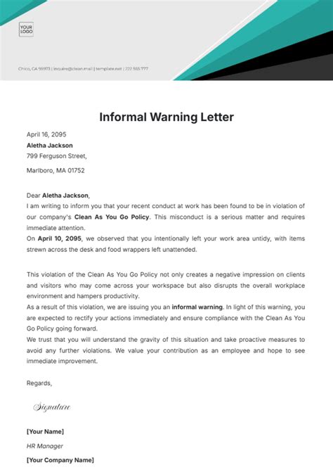 Free Safety Violation Warning Letter Template To Edit Online