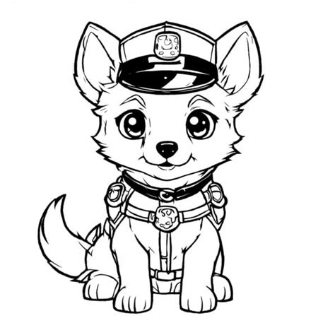 Descarga Perro Policía De Caricatura Páginas Para Colorear En Línea