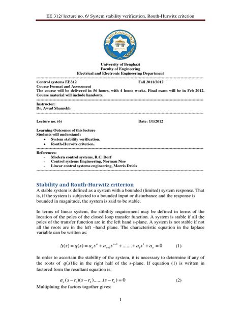 Ee 312 Lecture 6 Pdf Mathematical Physics Mathematics