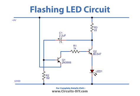 Simple Flashing LED Using Transistors LED Flasher