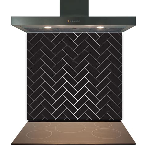 Black Geometric Glass Splashback Online Glass Shop