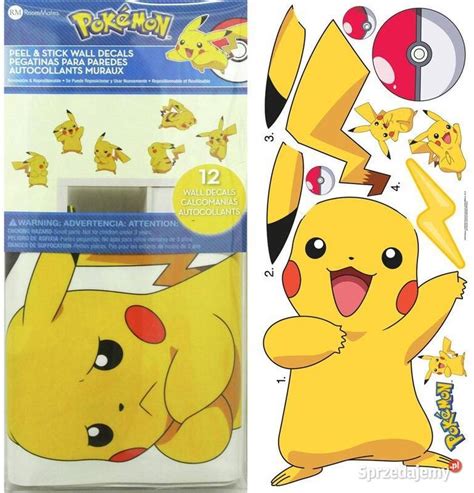 Pokemony Naklejki Winyl na Ścianę Dekoracja Pokemon Pikachu Mogilany Sprzedajemy pl