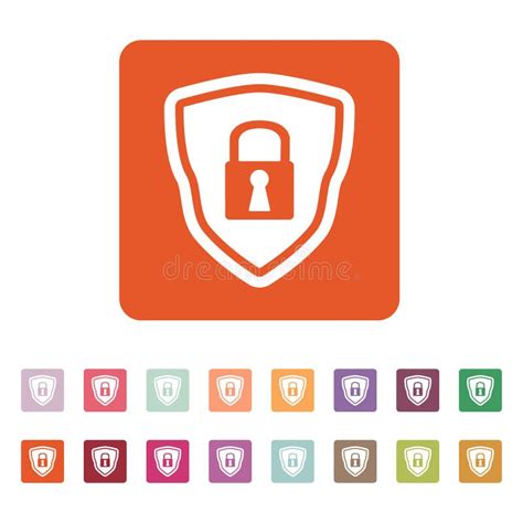 The Shield Icon Security Symbol Flat Stock Vector Illustration Of