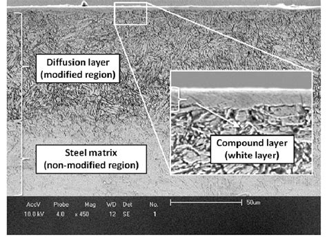 Sem Micrograph Of Cross Section Of A Aisi H13 Tool Steel Samples After