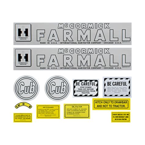 MMTractorParts Decal Kit IH Farmall Cub Tractor
