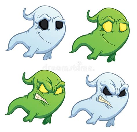 Fantasma Engraçado Dos Desenhos Animados No Fundo Branco Ilustração do