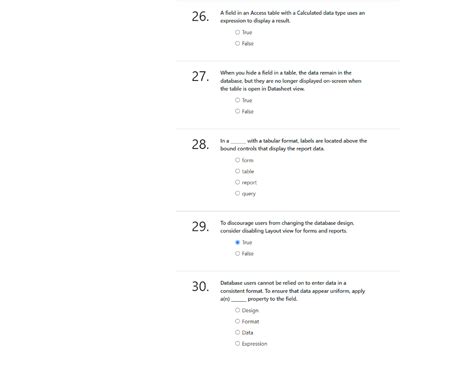 Solved 26 A Field In An Access Table With A Calculated Data