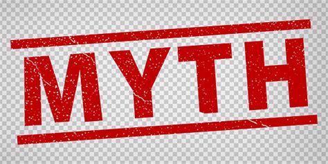 투명한 배경에 신화 우표 디자인 단어 신화가 빨간색으로 된 그런 지 고무 도장 플랫 디자인 벡터 일러스트 레이 션 Eps10 0명에 대한 스톡 벡터 아트 및 기타 이미지