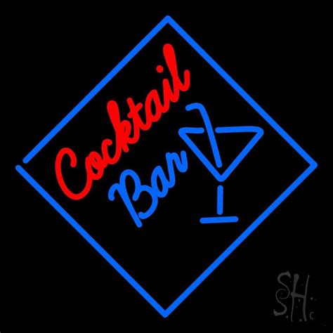 Cocktail Bar With Wine Glass Led Neon Sign