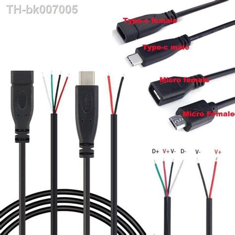 Micro Usb A Female Male Jack Power Supply Extension Cable Pin Pin Wires Diy Data