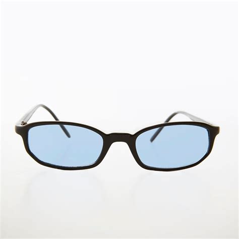 Small Black Rectangle Tinted Lens Vintage Sunglasses Bard 2 Etsy