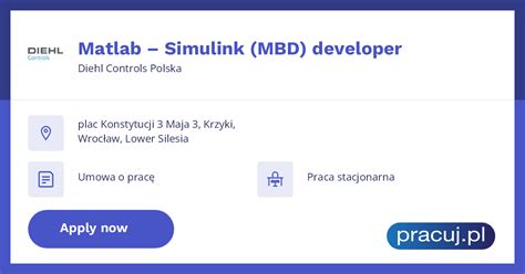 Oferta Pracy Matlab Simulink Mbd Developer Diehl Controls Polska