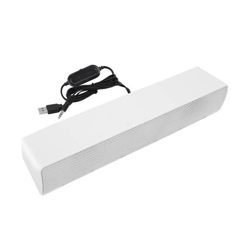 Qiilu Barre de son d entrée de 3 Barre de son stéréo filaire USB
